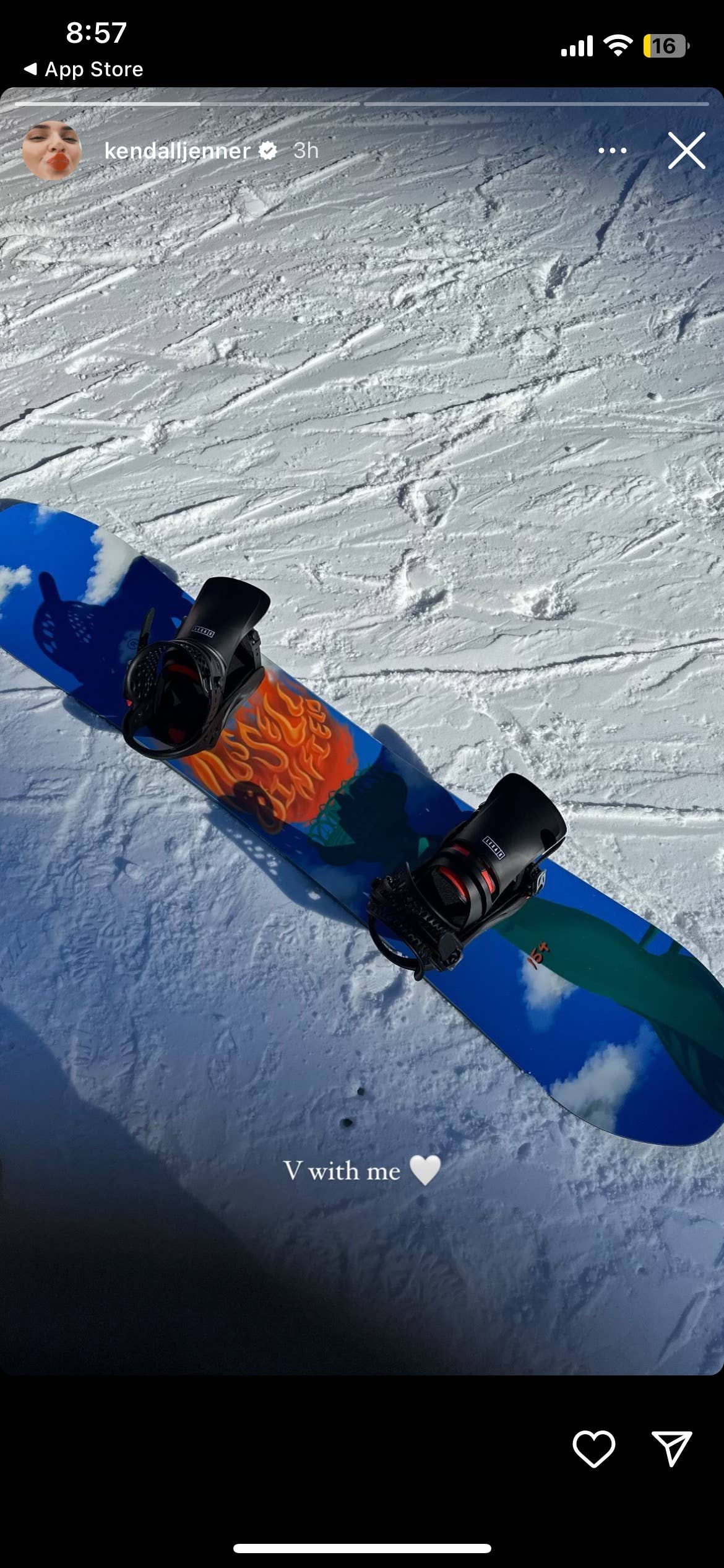 Kendall Jenner Showcases Which Snowboard She Rides on Instagram ...