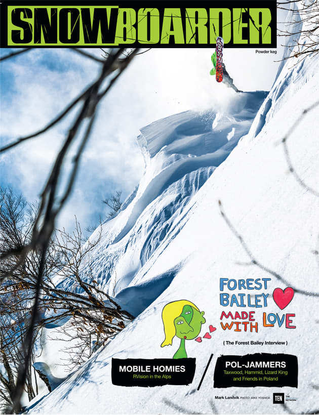 SNOWBOARDER Mag December 2015 cover features Mark Landvik during ...