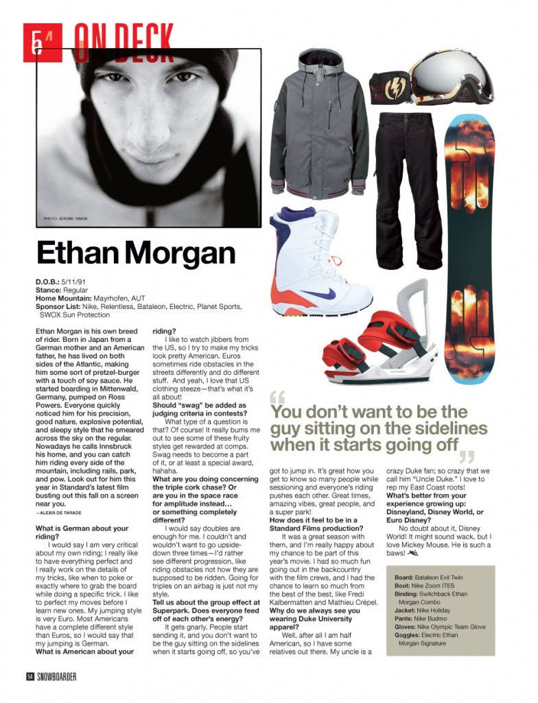 On Deck: Ethan Morgan - issue 25.1 August 2012