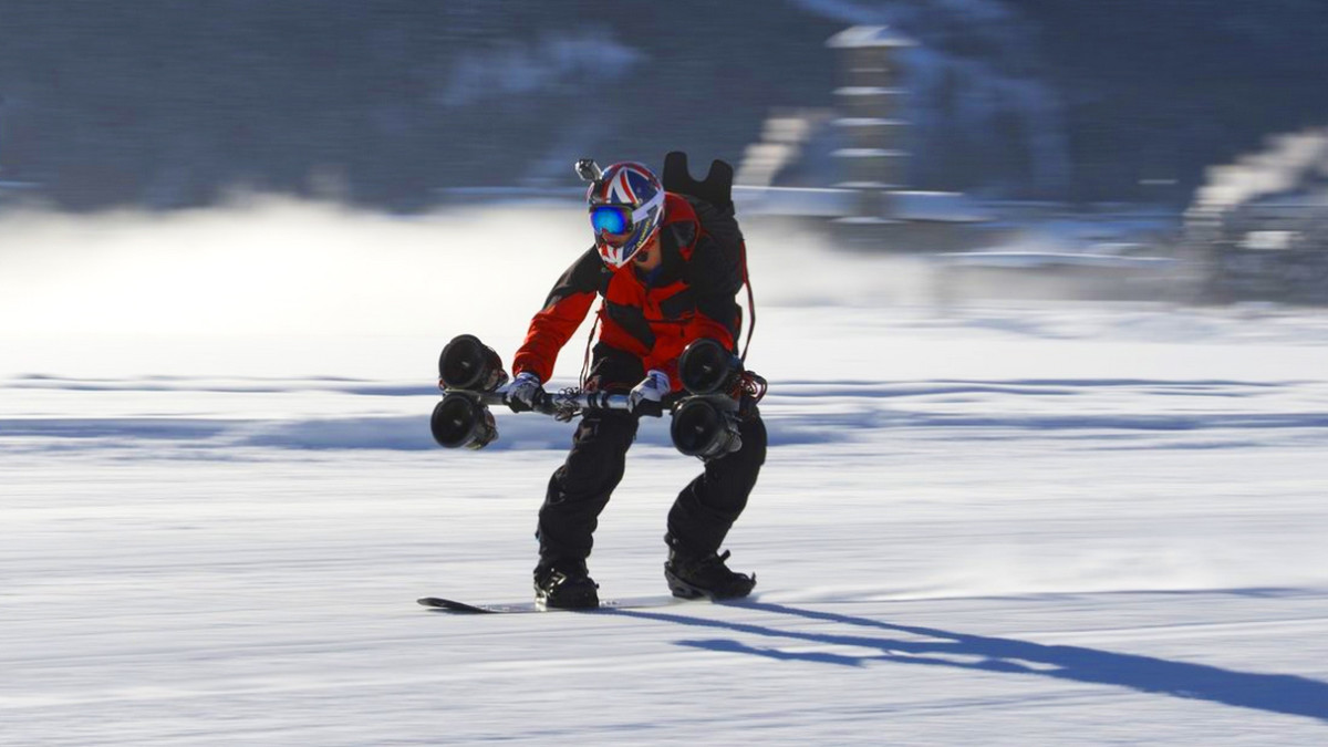 Snowboarding with Jet Engines