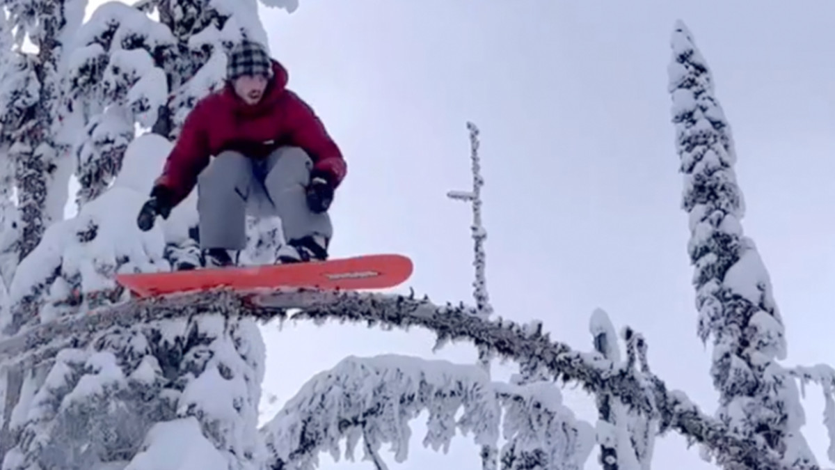 Video: Snowboarder Finds The Perfect Tree Jib