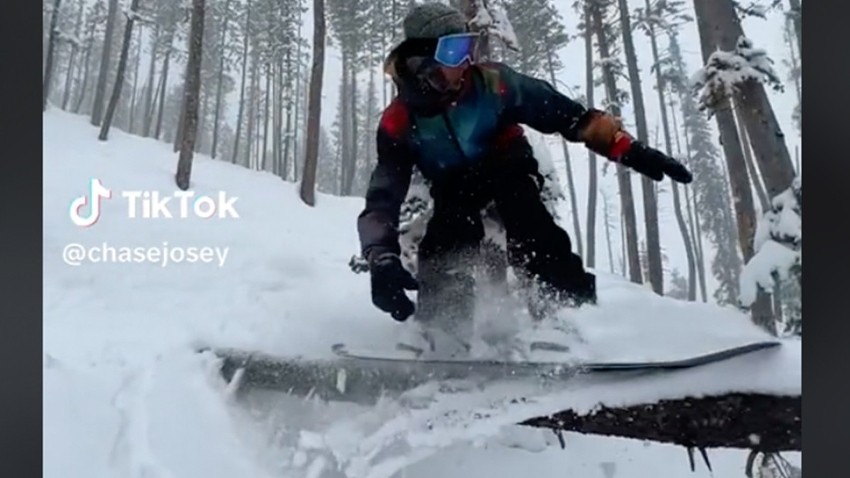 Look: Olympic Snowboarder Attempts To Slide On Fallen Tree
