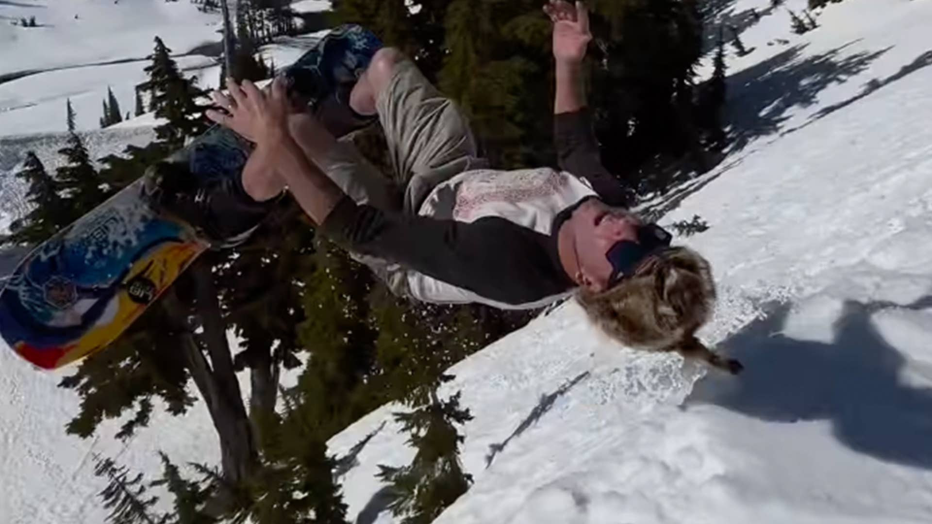 Look: Snowboarder Flips Inches Away From Absolute Destruction
