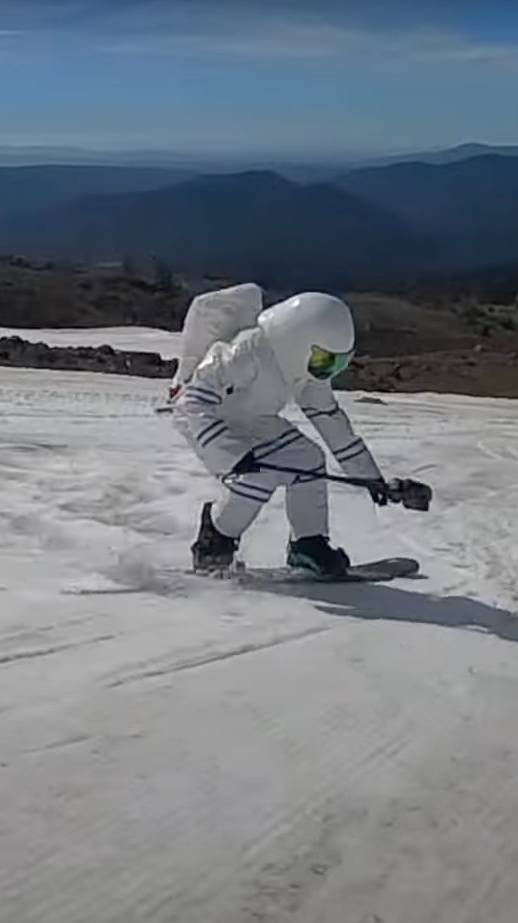 Watch: Snowboarding in an Astronaut Suit