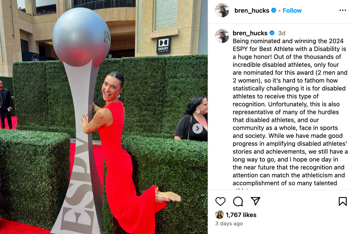 Brenna Huckaby, Decorated Para Snowboarder, Wins Her Second ESPY at ...