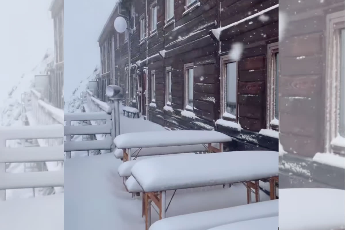 Watch: August Snow Storm Blankets Highest Lodge in Europe