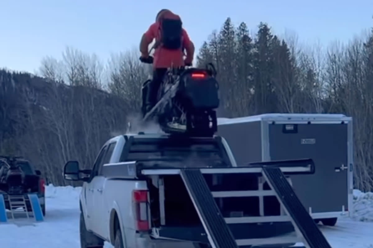Watch: When Loading the Snowmobile onto the Truck Goes Horribly Wrong