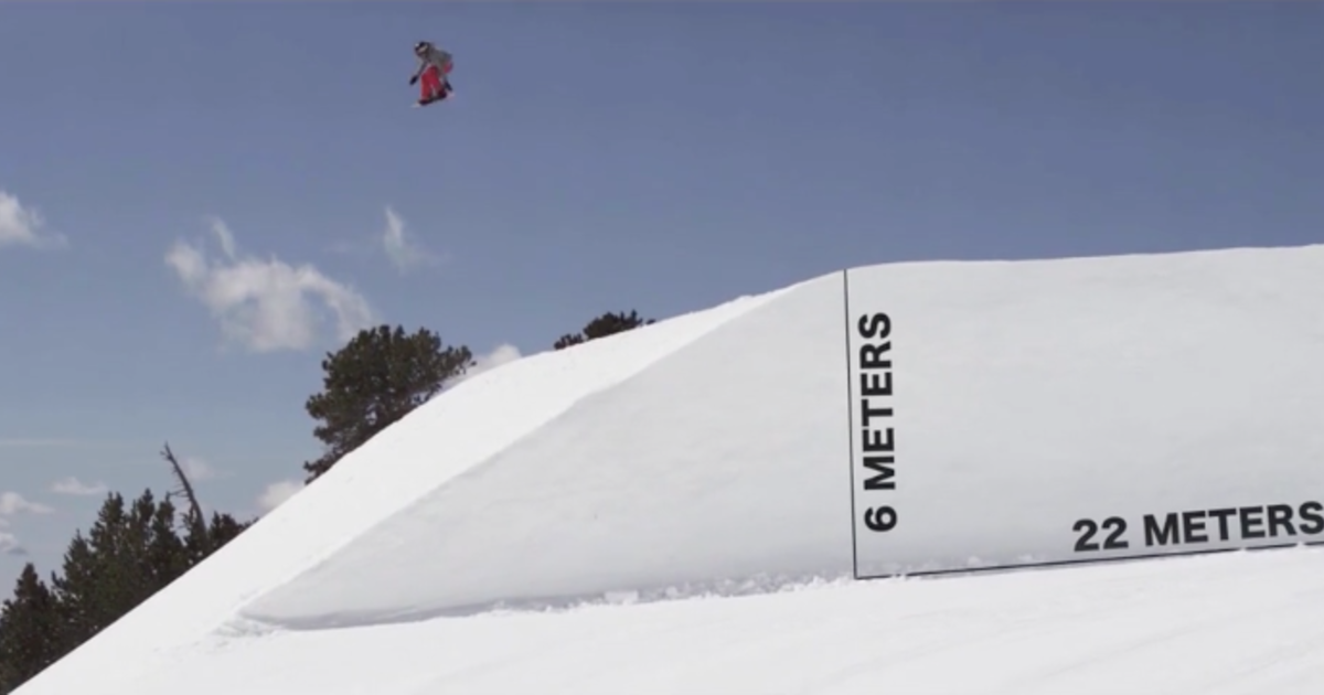 Seth Hill with a massive jump overshoot - Snowboarder