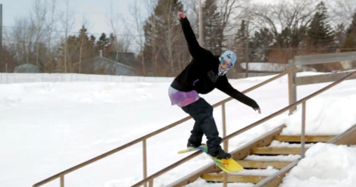 Colton Maddy shreds a toy Kmart snowboard | TransWorld SNOWboarding ...