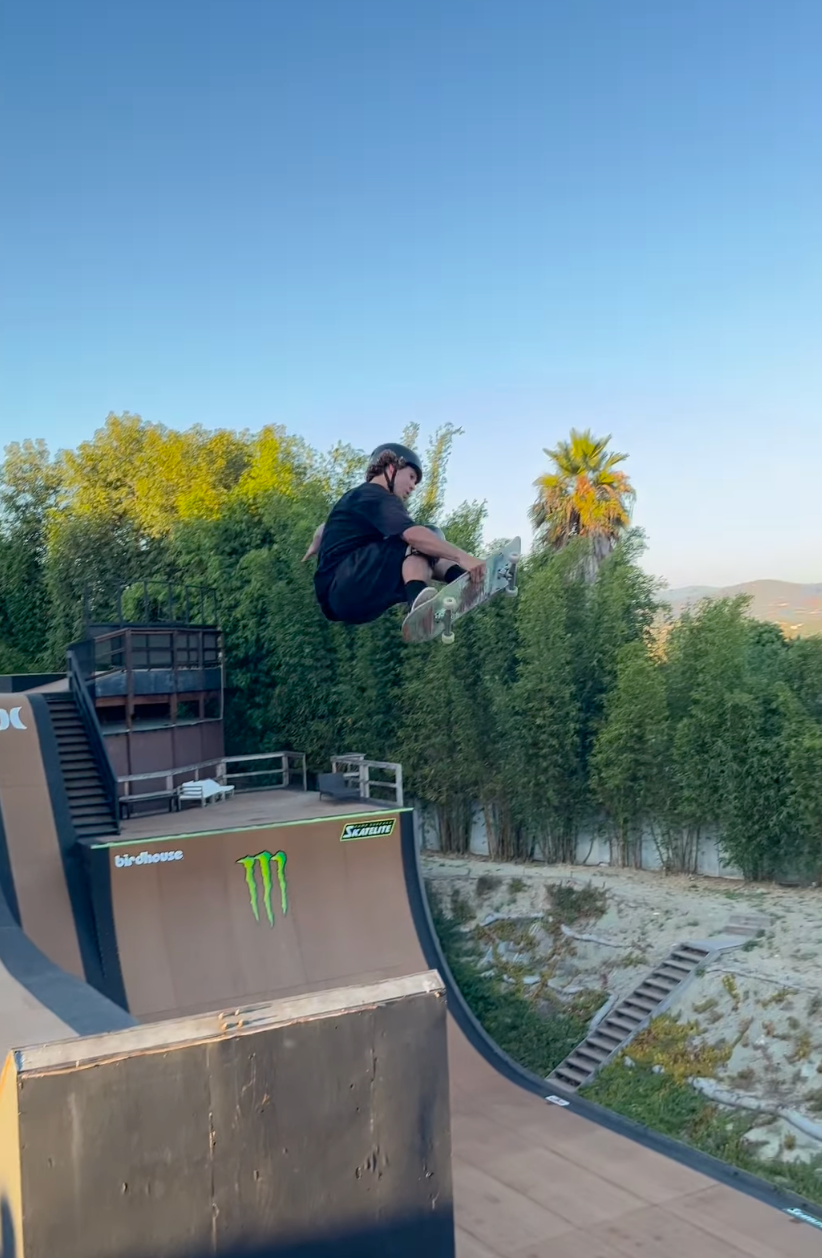 Olympic Snowboarder Takes On Iconic Mega Ramp on a Skateboard - Snowboarder