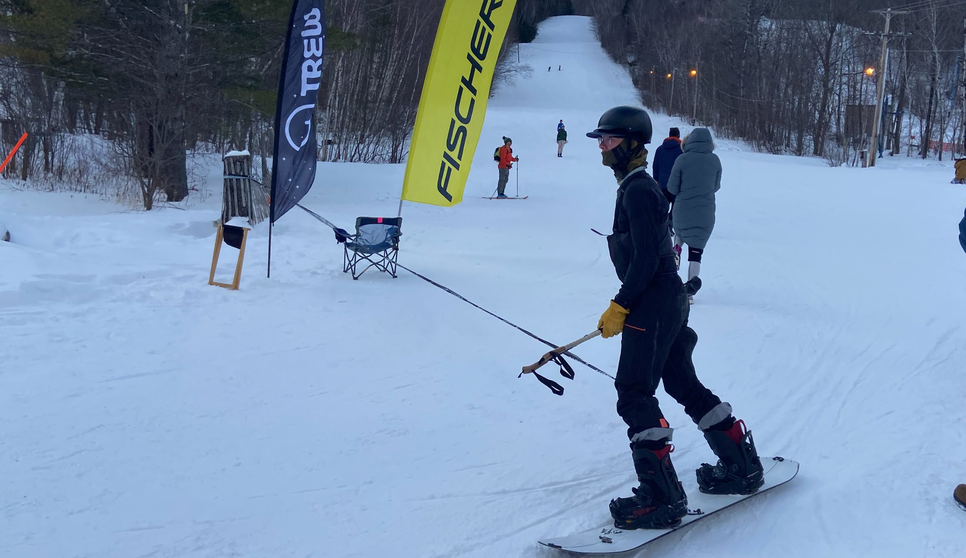 Skis Standing In Snow