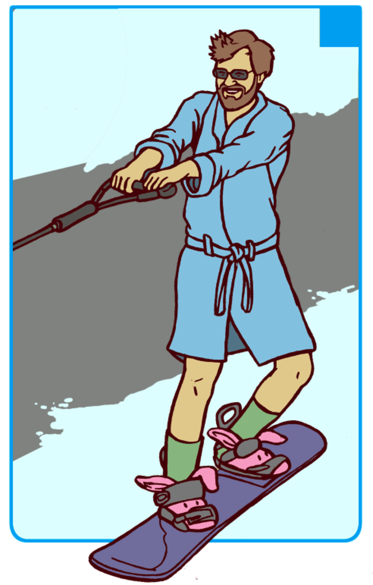 Learn how to use a bungee to tow into snowboarding rails and features ...